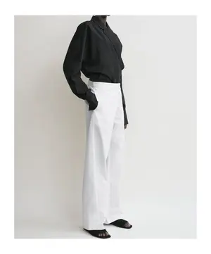 TOTEME Asymmetrical Wrap Blouse With Batwing Sleeves - Black