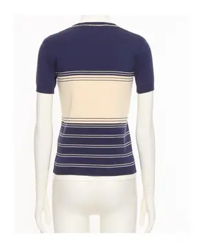Valentino Garavani Striped Cotton Jumper - Provence Blue/birch