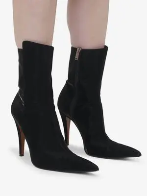 Alexander McQueen Birdee Pointed-toe Ankle Boots