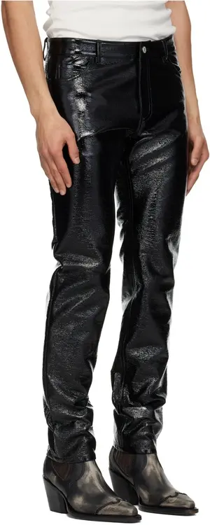 COURREGES Courrèges Straight-leg Vinyl Pants - Black