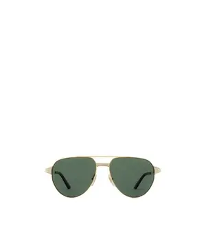 Cartier Aviator Sunglasses With Logo Temples And Polarized Lenses - Green