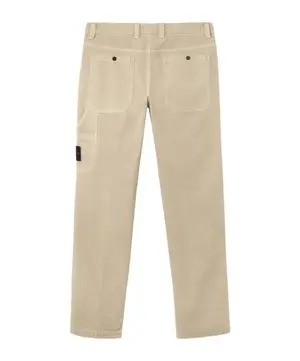 Stone Island Logo Patch Organic Cotton Panama Trousers