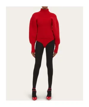 FERRAGAMO Ribbed Knit High-waisted Shorts