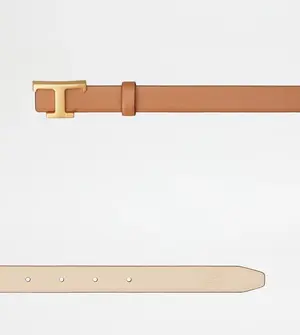 TOD'S T Plaque Reversible Belt - Brown