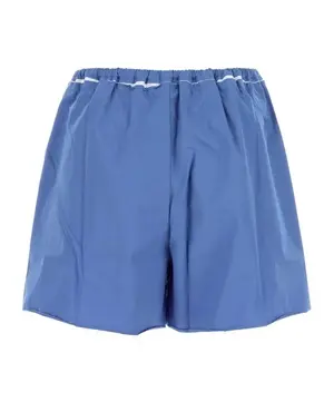 Miu Miu Poplin Boxer Shorts With Raw Edge Hem
