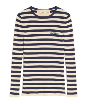 Valentino Garavani Striped Cotton Crewneck Jumper - No