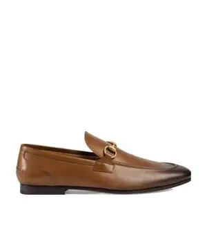 Gucci Jordaan Loafers With Horsebit Detail - Brown