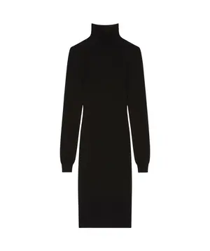 Givenchy High-neck Long-sleeve Midi Dress