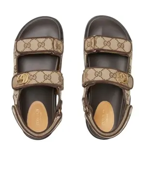 Gucci Gg Monogrammed Sandals - Nude