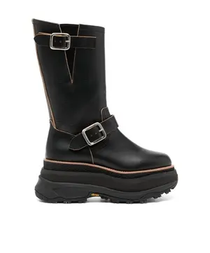Sacai Buckle Detailed Engineer Boots