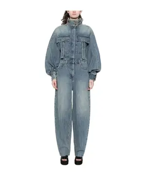 Zimmermann Illustration Long-sleeved Denim Jumpsuit
