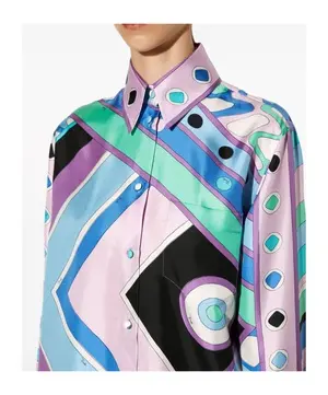 Emilio Pucci Geometric Print Long Sleeve Shirt - Multicolor
