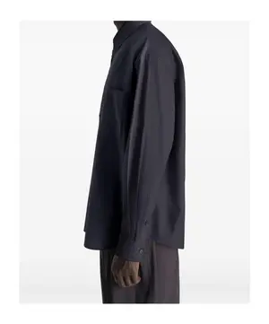 LEMAIRE Long-sleeved Curved Hem Regular Shirt - Black