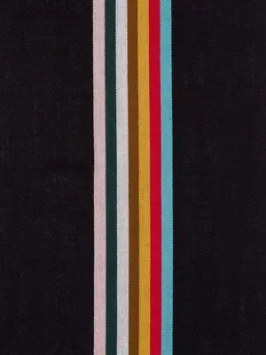 Paul Smith Logo-stripe Scarf - Black