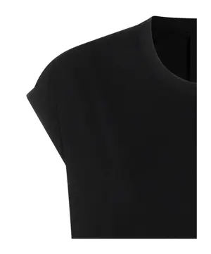 THOM KROM Cap Sleeve Dress With Asymmetrical Slit - Black