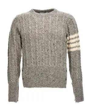 Thom Browne 4-bar Crewneck Knitted Jumper - No