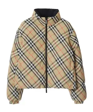 Burberry Reversible Checked Zipped Puffer Jacket - Sand-colored