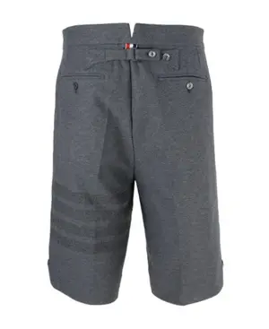Thom Browne 4-bar Striped High-waist Bermuda Shorts - Gray