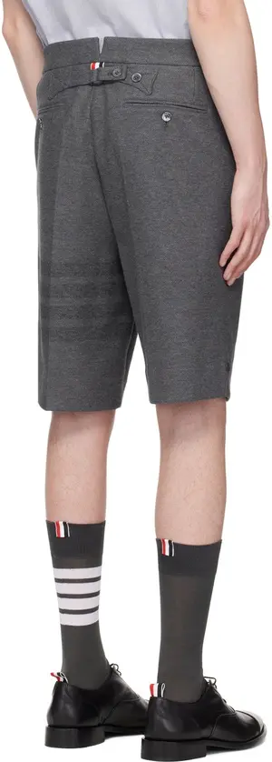 Thom Browne 4-bar Striped High-waist Bermuda Shorts - Gray