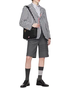 Thom Browne 4-bar Striped High-waist Bermuda Shorts - Gray