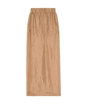 Max Mara Aeroso Crinkled Wool Skirt - Brown Copper