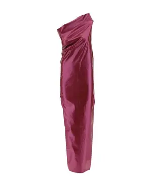 Rick Owens Athena Asymmetric Neck Gown - Red