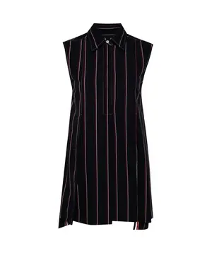 Thom Browne Sleeveless Striped Shirt Dress - Navy