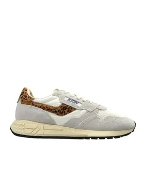 AUTRY Reelwind Low Top Sneakers With Leopard Print Detail - Nude