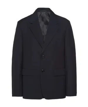 Prada Single-breasted Wool And Mohair Jacket - Blue