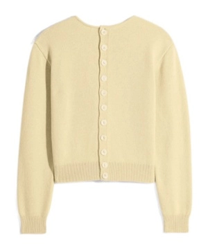 LEMAIRE Reversible Buttoned Jumper In Cashmere And Wool - Butter