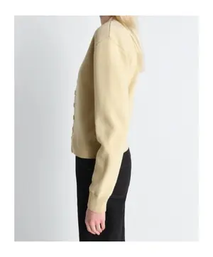 LEMAIRE Reversible Buttoned Jumper In Cashmere And Wool - Butter