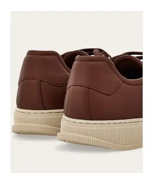 FERRAGAMO Low-top Leather Trainers - Brown