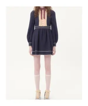 Valentino Garavani Crepe Couture Short Dress With Velvet Bow Detail