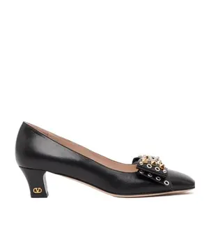 Valentino Garavani Kidskin Bow Pump With Stud Embellishments