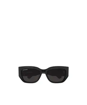 Balenciaga Bb Logo Rectangular Sunglasses - Black