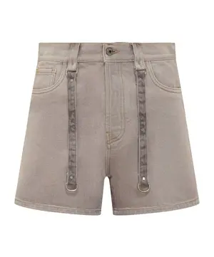 Off-White Logo Patch Denim Shorts