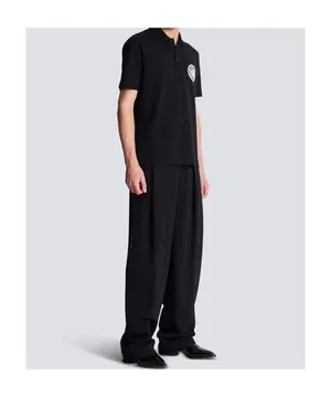 Balmain Coin-printed Polo Shirt - Black