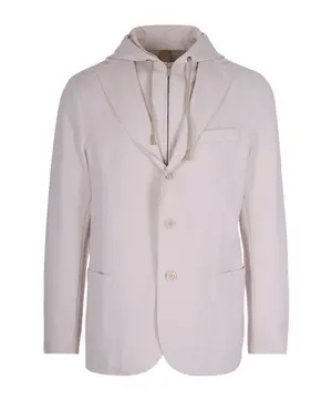 Eleventy Drawstring Hooded Jacket - White