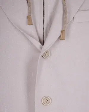 Eleventy Drawstring Hooded Jacket - White