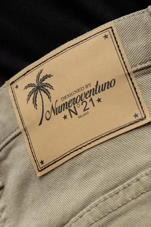 N.21 Multi-pocket Wide-leg Denim Trousers - Beige