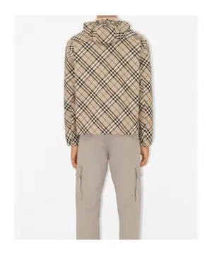 Burberry Checked Hooded Zip-up Jacket