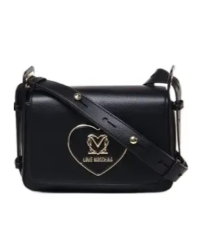 Moschino Love Heart And Logo Plaque Shoulder Bag
