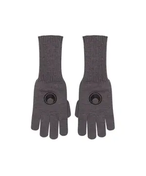 MARINE SERRE Logo Embroidered Full-finger Gloves - Grey