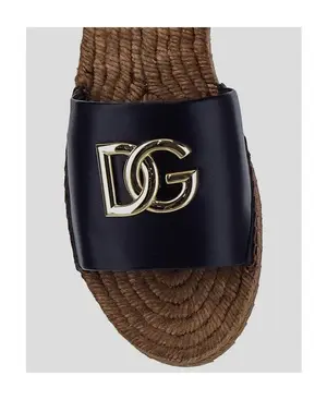 Dolce & Gabbana Logo Plaque Slip-on Espadrilles - Black