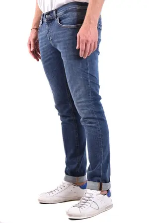 DONDUP Logo Detail Denim Trousers - Blue