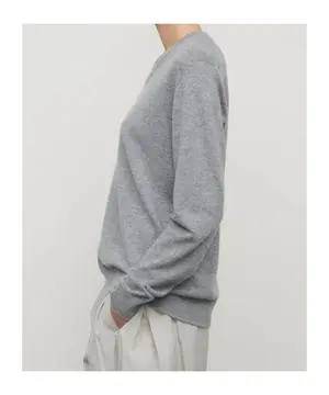 THE ROW Nian Knitted V-neck Sweater - Grey