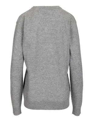 THE ROW Nian Knitted V-neck Sweater - Grey