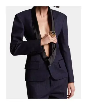 Dsquared2 Long-sleeved Denim Shawl Collar Blazer