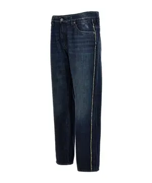 Dolce & Gabbana Logo Plaque Frayed Edge Jeans