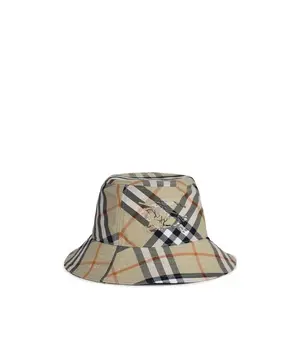 Burberry Ekd Motif Checked Bucket Hat - Multicolor